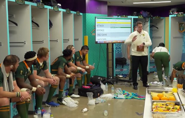 Watch: Rassie Erasmus' Rugby World Cup final half-time speech that ...