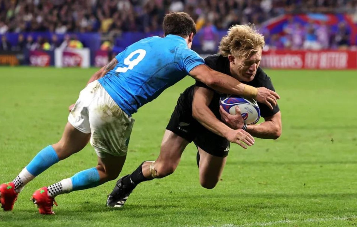 McKenzie inspires 11-try All Blacks to claim quarter-final spot ...